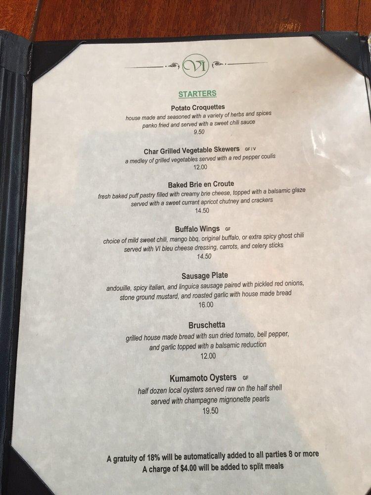 Menu at VI Restaurant, Ferndale