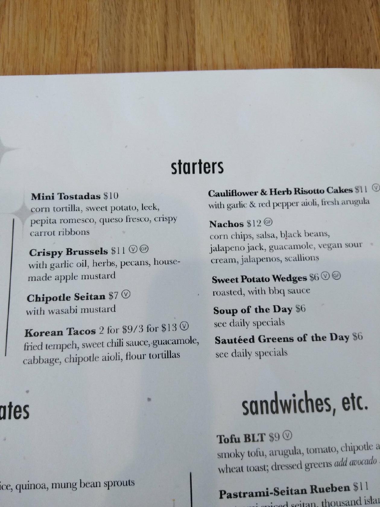 Menu at Garden Grille restaurant, Pawtucket, 727 East Ave