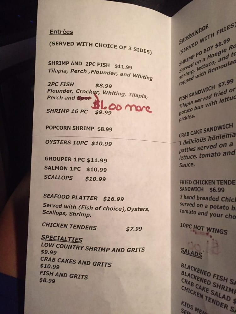 Menu at Low Country Shrimper restaurant, Mauldin