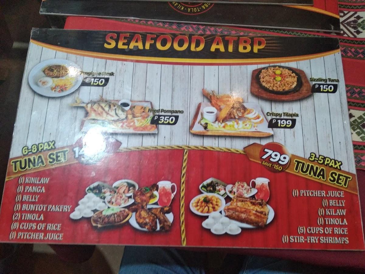 Menu at Sutokil restaurant, Davao City, 3H77+7GQ