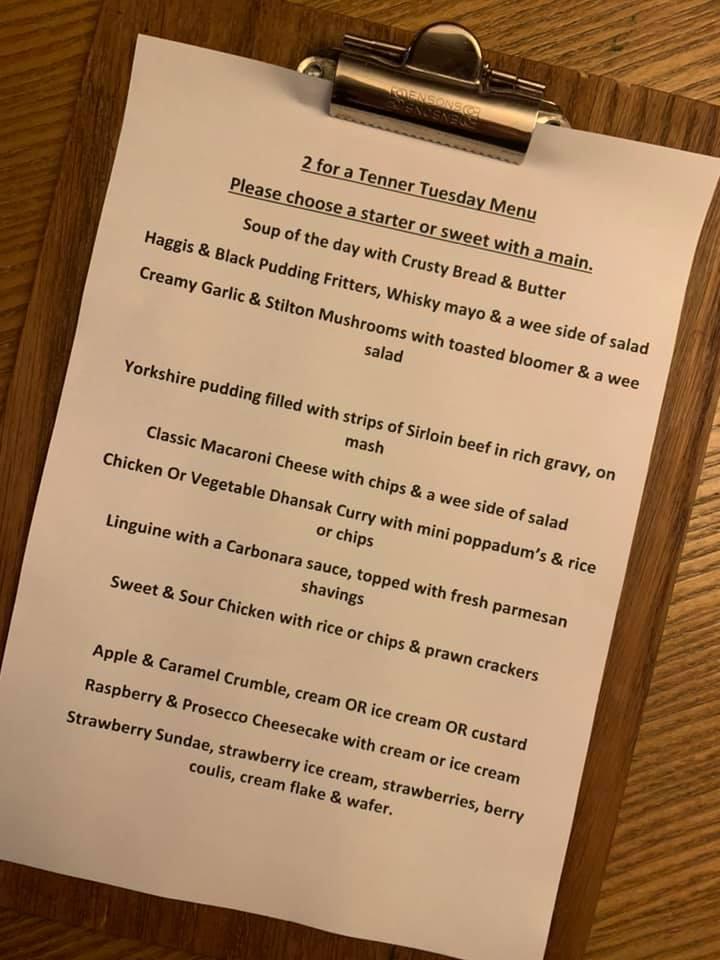 Menu at The Swan - Kingholm Quay pub & bar, Dumfries
