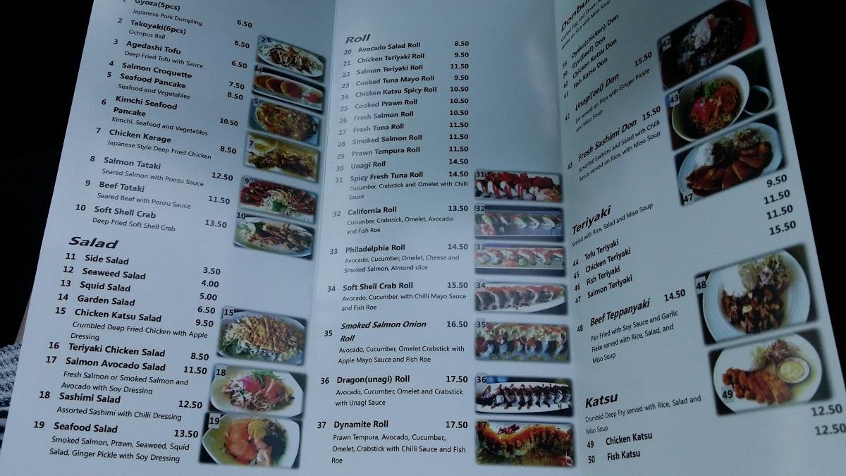 Menu at Hoya Sushi restaurant, East Victoria Park, 65A Etwell St