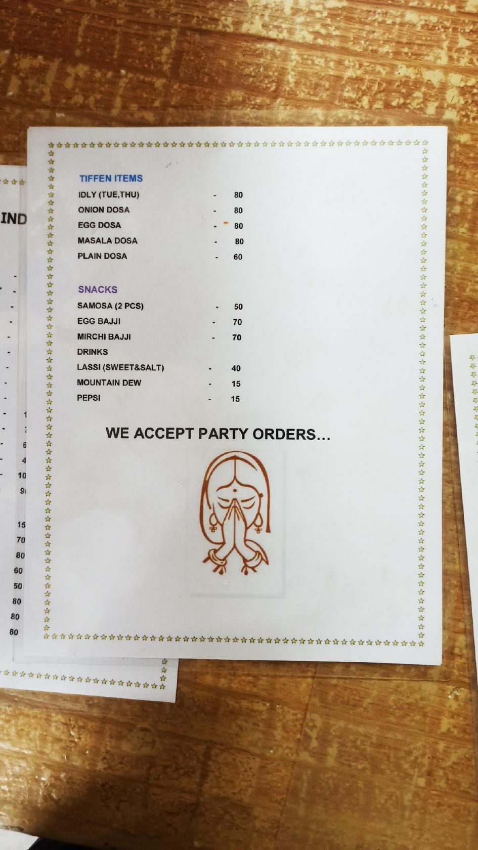 Menu at Kuya Boy Indian Restaurant, Las Pinas