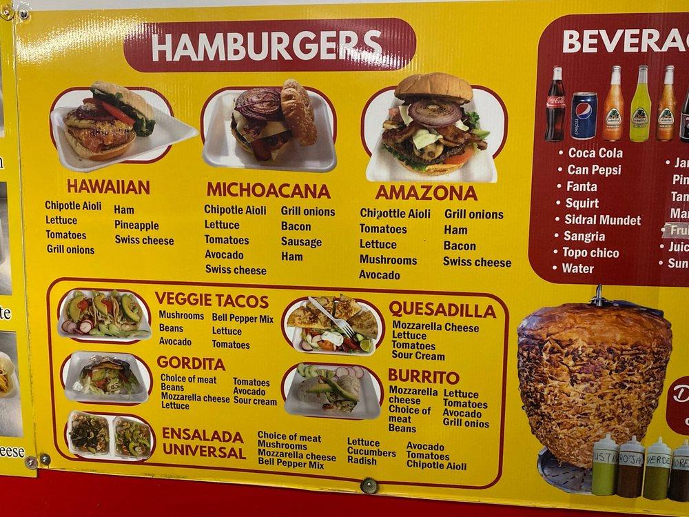 Menu at Tacos Las Amazonas Estilo Jalisco restaurant, Austin