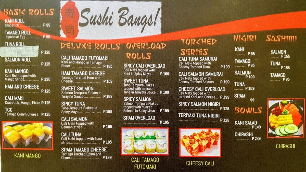 Menu at Sushi Bangs! Double Dragon Plaza Pasay Branch, Pasay