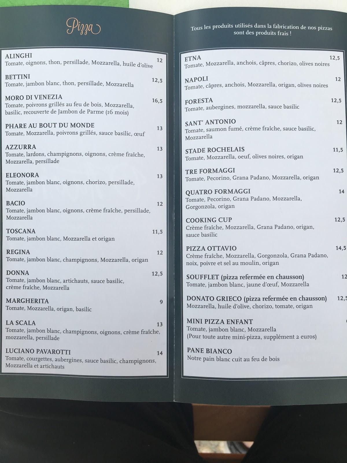Menu au Ottavio bettini restaurant, Périgny