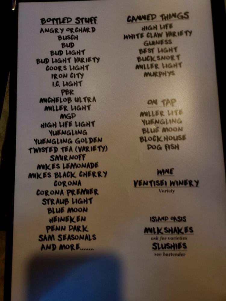 Menu at The Burg Bar & Grill, West Pittsburg