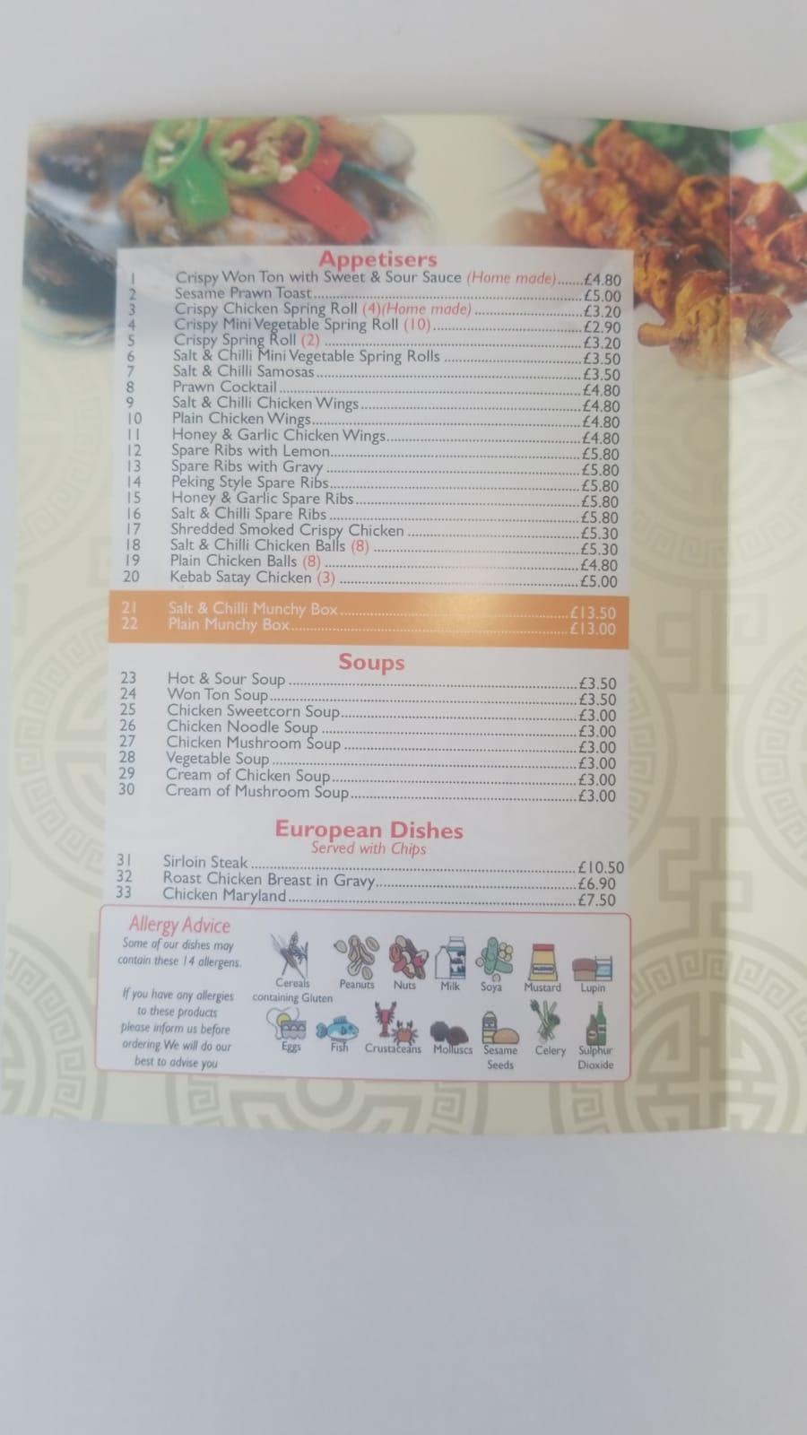 Menu at The new canton fast food, Irvine