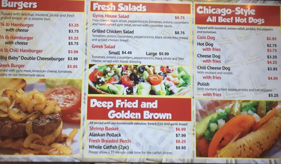 Menu at Windy City Gyros desserts, Mishawaka