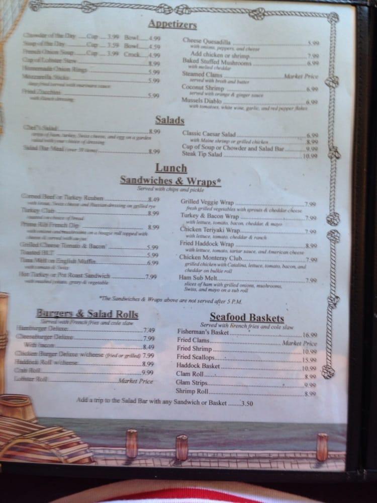 Menu at Offshore Restaurant, Rockport