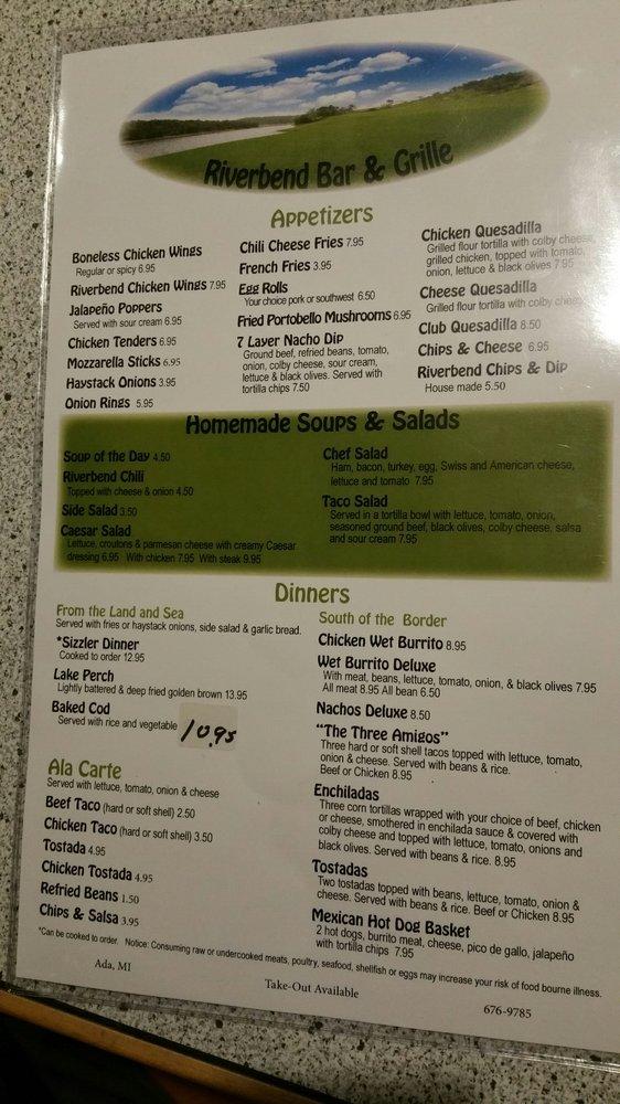 Menu at River Bend Bar & Grill, Ada