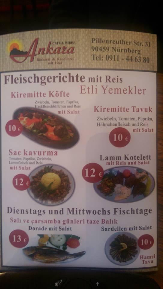 Speisekarte von Ankara Pastanesi cafe, Nürnberg