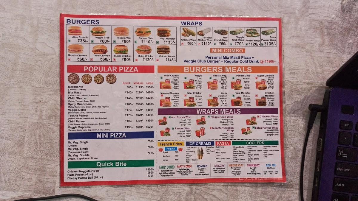 Menu at Burger G Restaurant,Burger, Pizza,Pasta,Wrap, Mocktail, Shakes ...