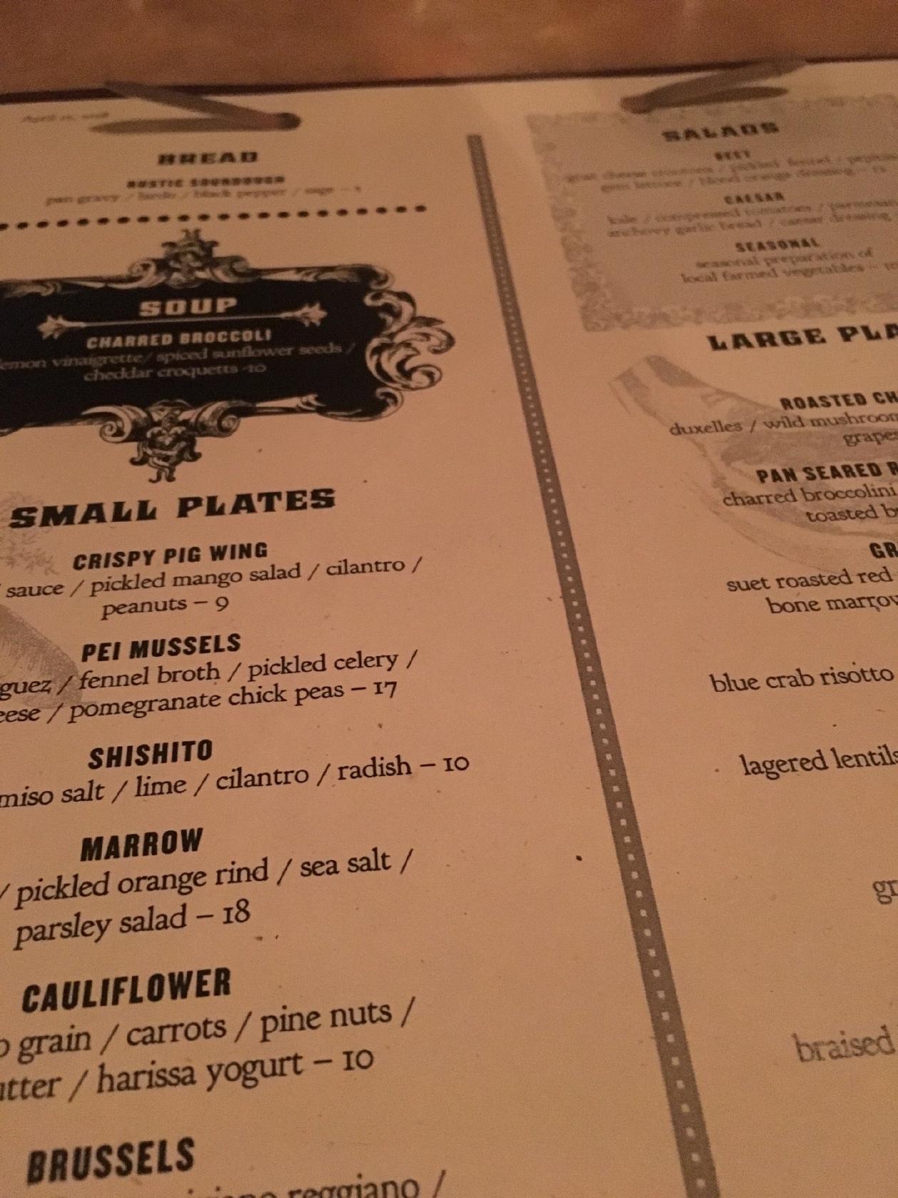 Menu at Butcher and the Rye pub & bar, Pittsburgh