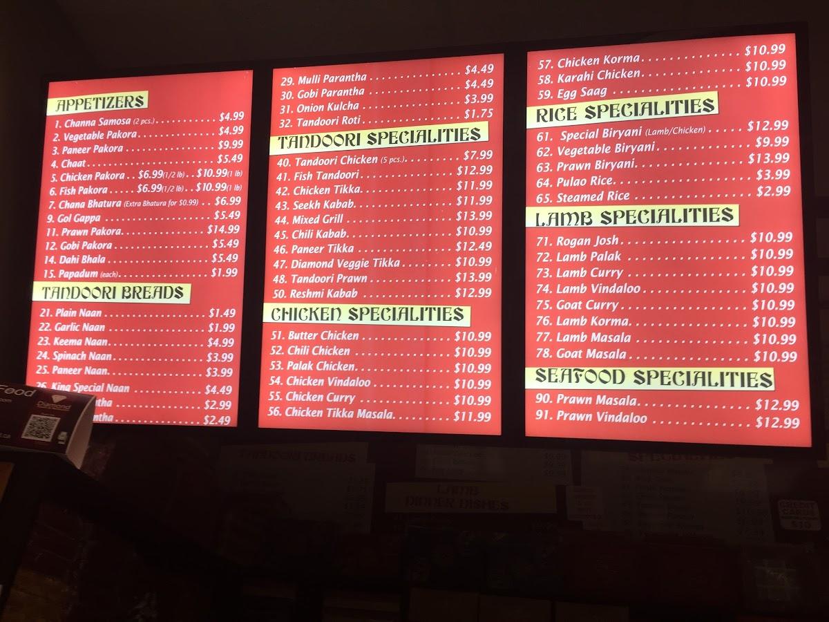 Menu at Diamond Sweets Restaurant, Surrey, Fraser Hwy #102