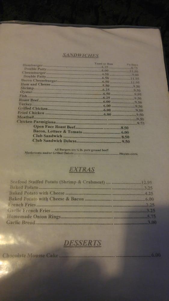 Menu at First & Last Chance Cafe, Donaldsonville