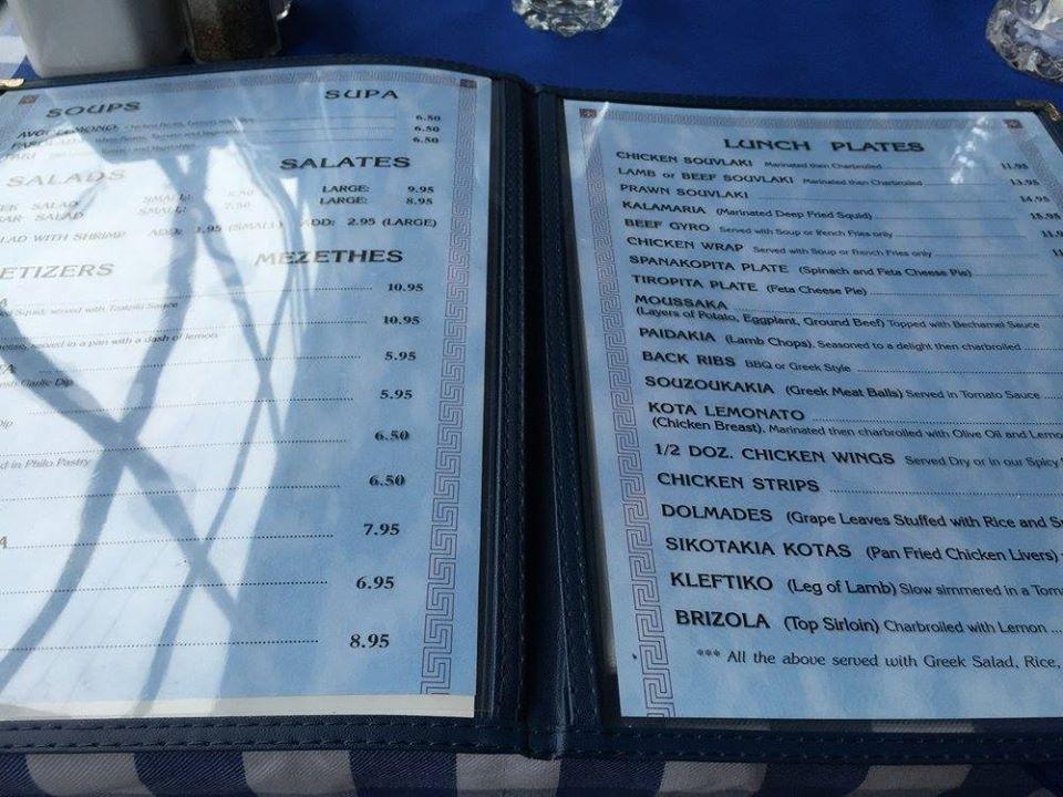 Menu at Greek Village Restaurant, Delta