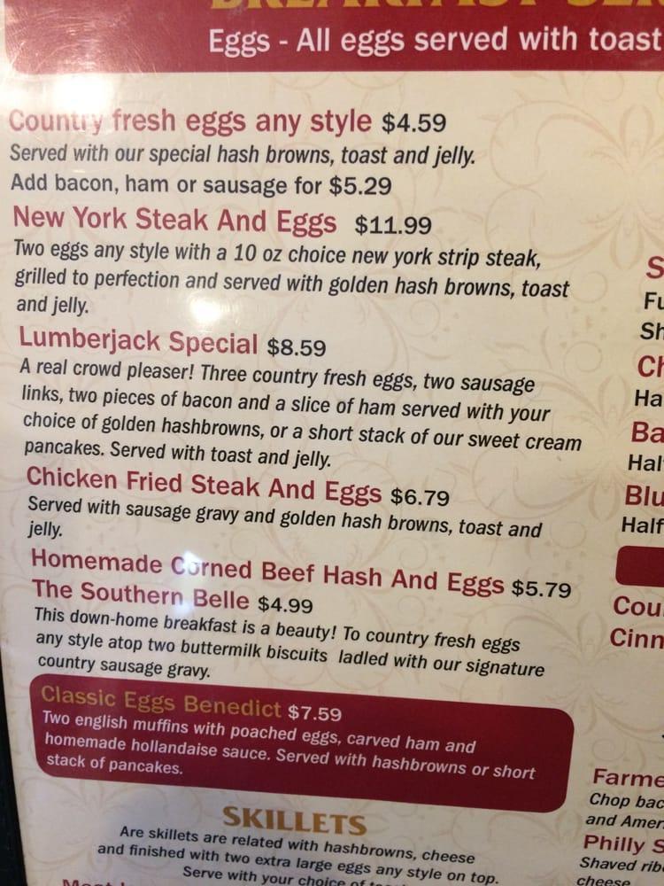 Menu at Oak Diner restaurant, Royal Oak