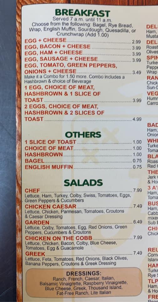 Menu at The Lunch Pail restaurant, Fremont, 14 W Main St