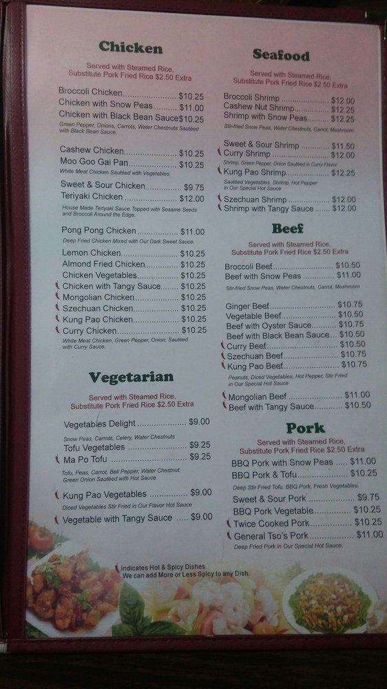 Carta de Ho Ho Chinese Restaurant, Veneta