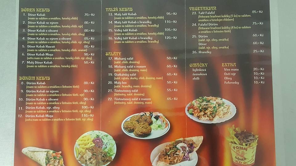 Menu at KEBAB HOUSE restaurant, Novy Bohumin
