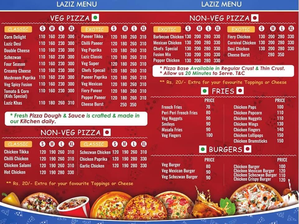 Menu at Laziz Pizza Anantapur, Anantapur