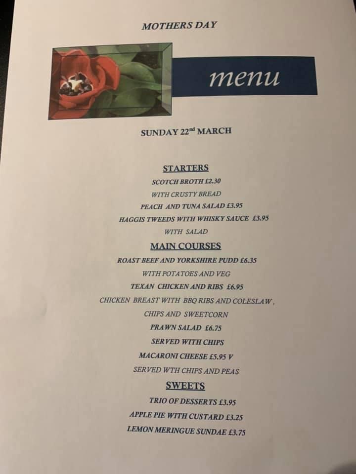 Menu at The City Royal Bar, Brechin