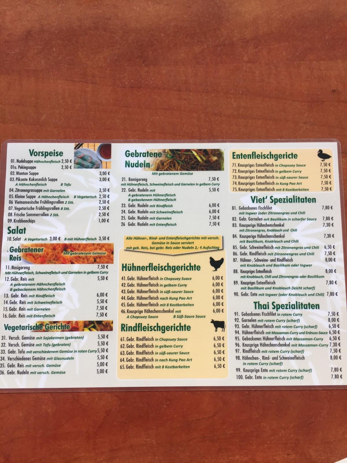 Menu at Haan Asia Imbiss fast food, Bonn