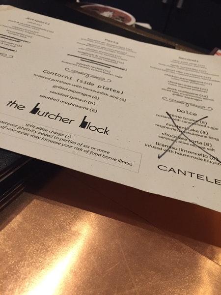Menu at The Butcher Block pub & bar, Minneapolis