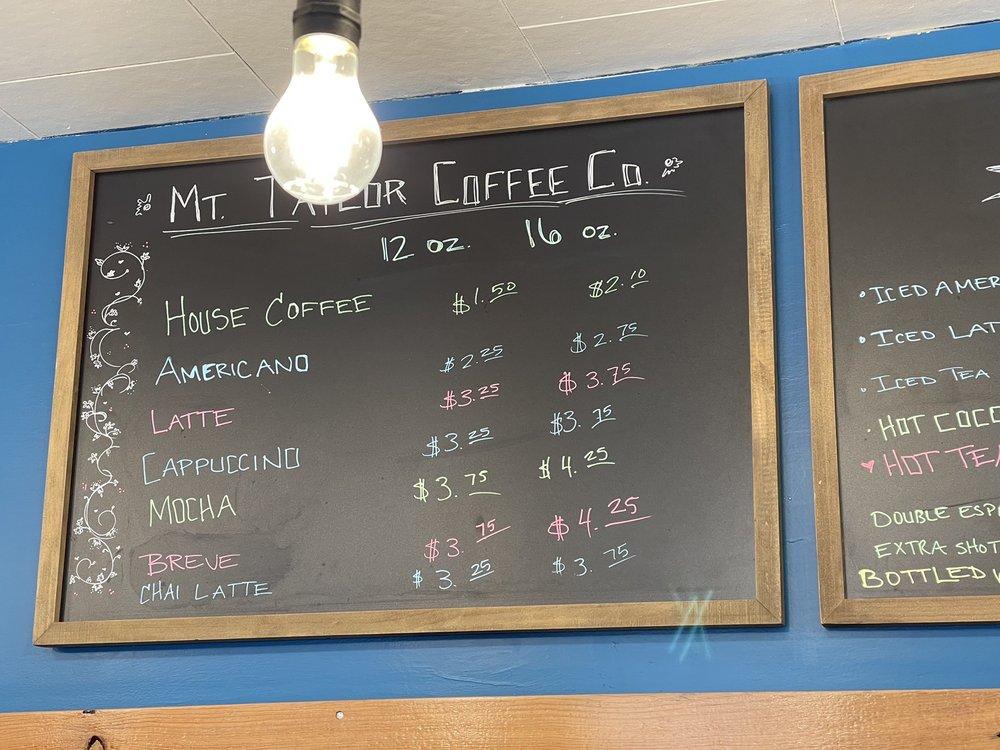 Menu at Mt. Taylor Coffee Co. (Located inside 1912 Market) cafe, Grants