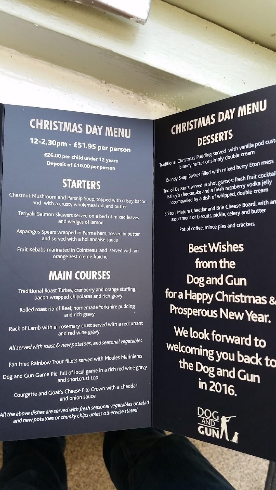 Menu at The Dog & Gun Kilby pub & bar, Wigston, Main St