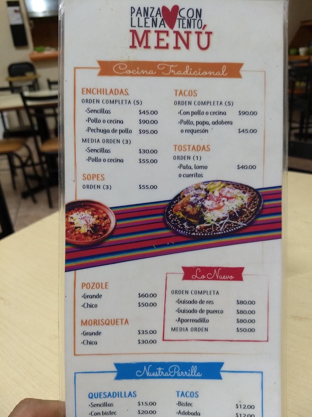 Menu at Cenaduría "Chole" restaurant, Morelia, C. Lacas de Uruapan 913