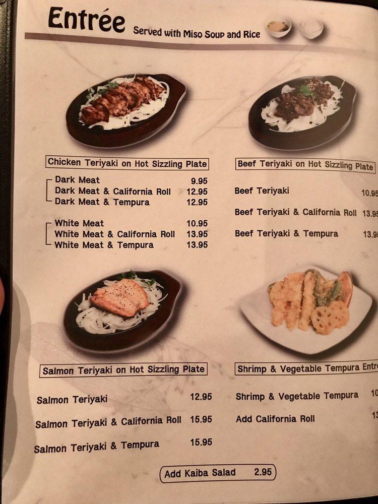 Menu at Kaiba Japanese Restaurant, Monterey Park