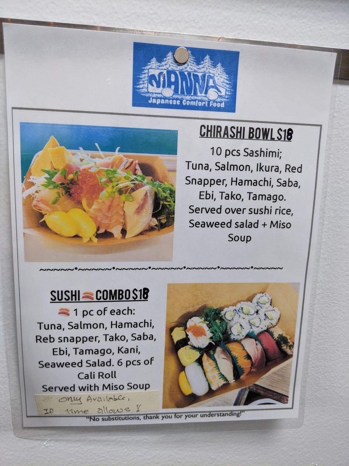 Menu at Manna Japanese Comfort Food restaurant, Salem, Commercial St SE