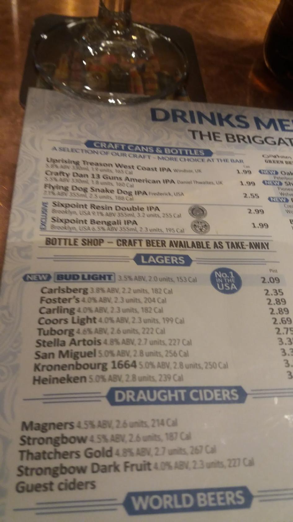 Menu at Newmarket Garforth pub & bar, Leeds