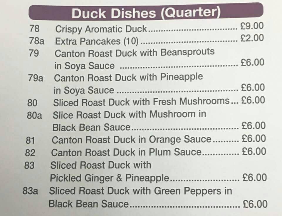 Menu at Hoi Shan fast food, Newton Abbot