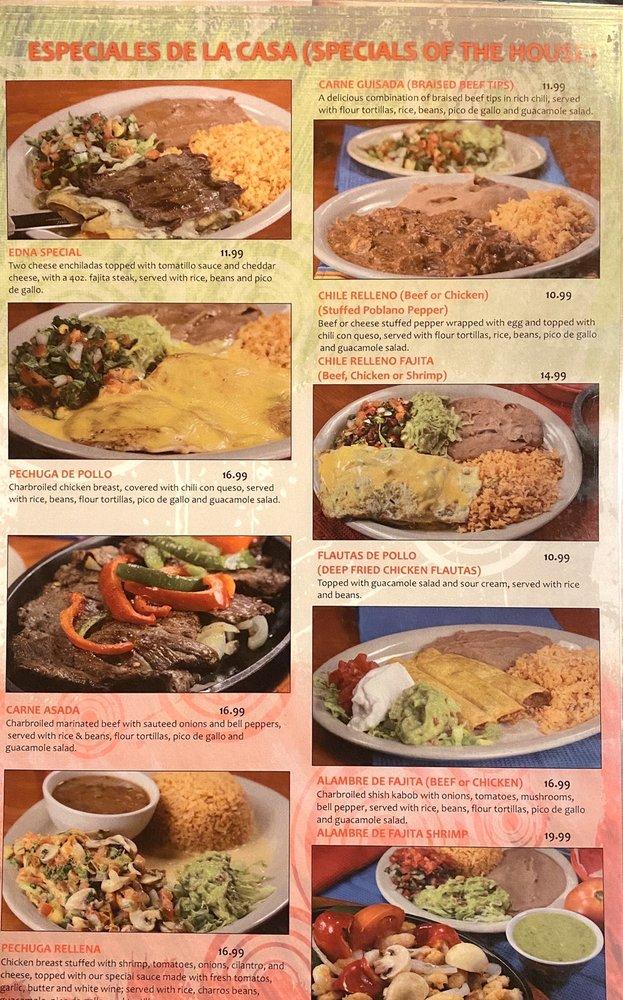 Menu at Palacios Mexican Restaurant, Palacios
