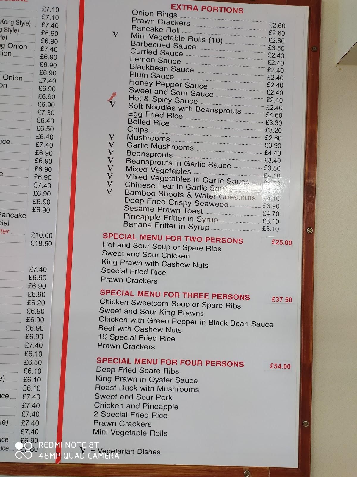 Menu at Siew May fast food, Dawlish