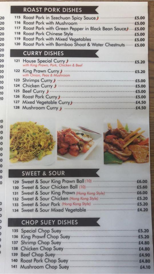 Menu at THE HOME CHINESE TAKEAWAY restaurant, Poole