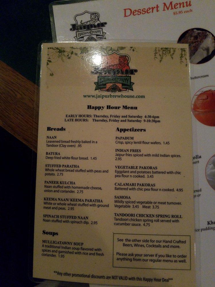 Menu at Jaipur Indian Restaurant & Brew- Rockbrook, Omaha