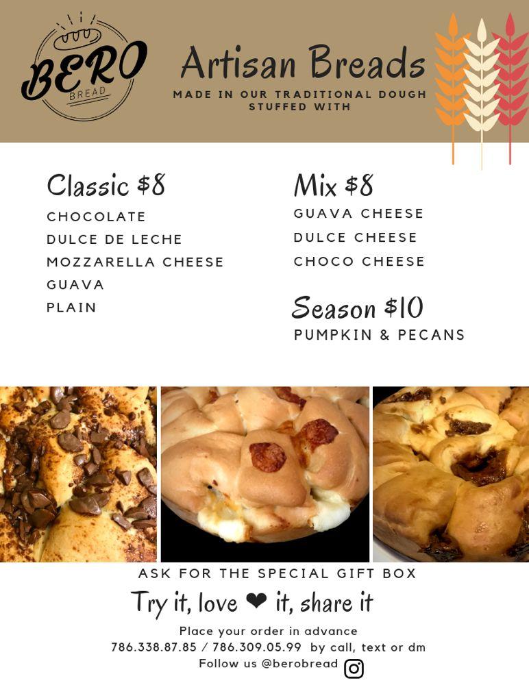Menu at Bero Bread desserts, Richmond West