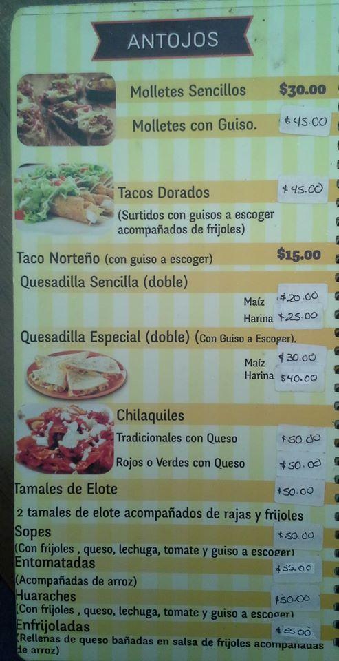 Menu at El Maná restaurant, Durango, Zaragoza #316 Sur Centro