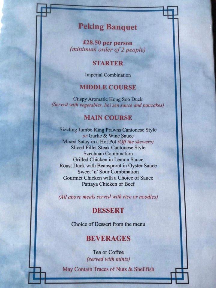 Menu at Peking Palace Restaurant, Rutherglen, 165 E Kilbride Rd