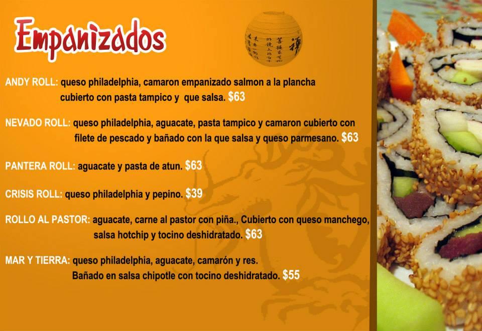 Menu at Sushi que rollo centro restaurant, Chihuahua
