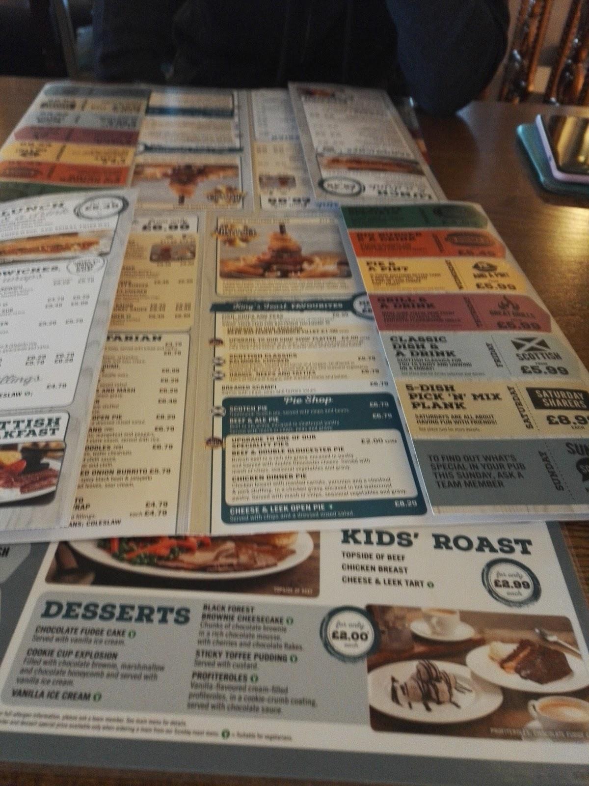 Menu at Black Dog pub & bar, Aberdeen