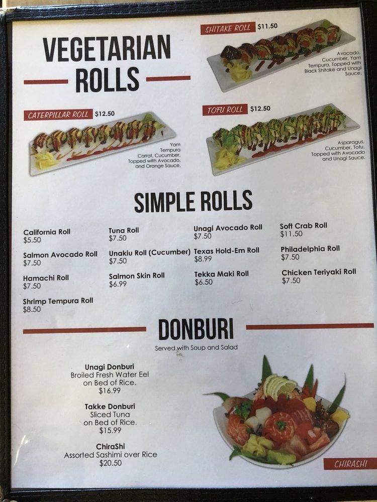 Menu at Ichiban Sushi restaurant, Prunedale