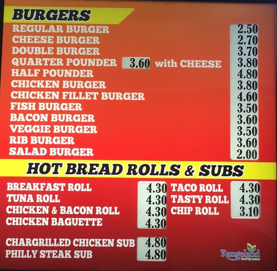 Menu at Jokers fast food, Greystones, 2 Commercial Building