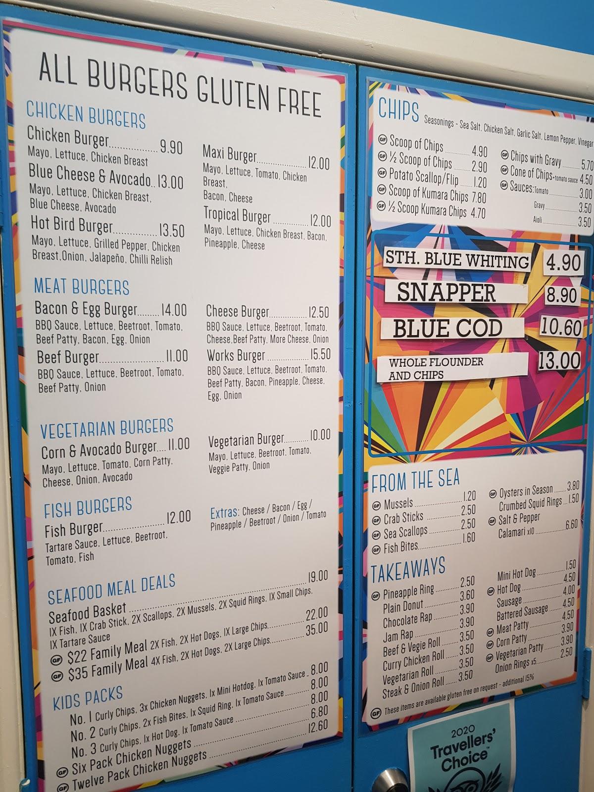Menu at The Sands Fish and Chip Shop fast food, Nelson
