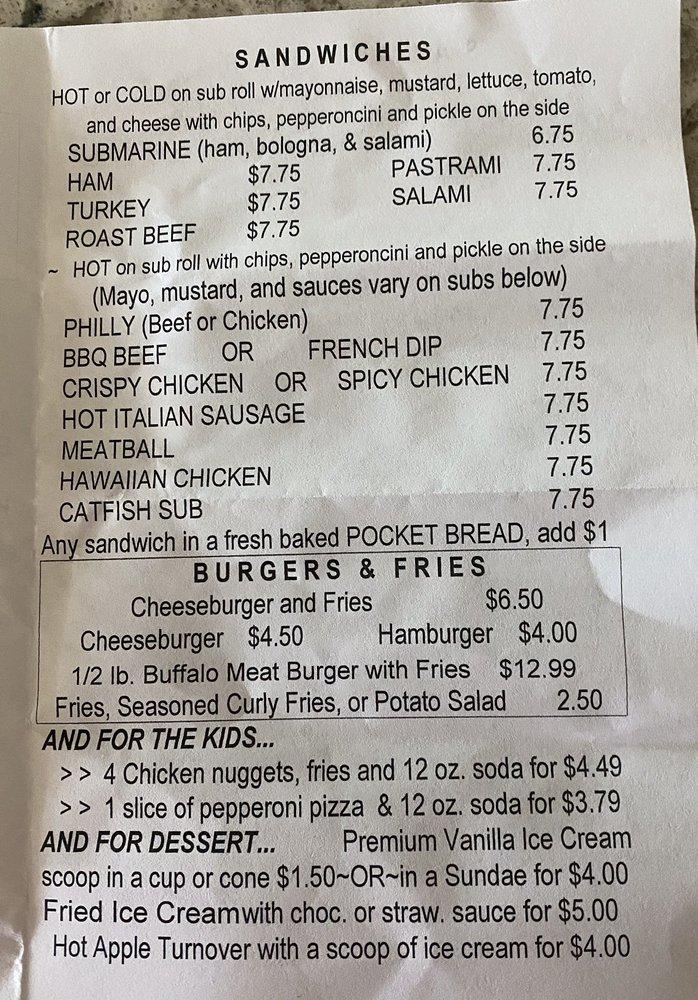 Menu at Old Time Pizza pizzeria, Kearny