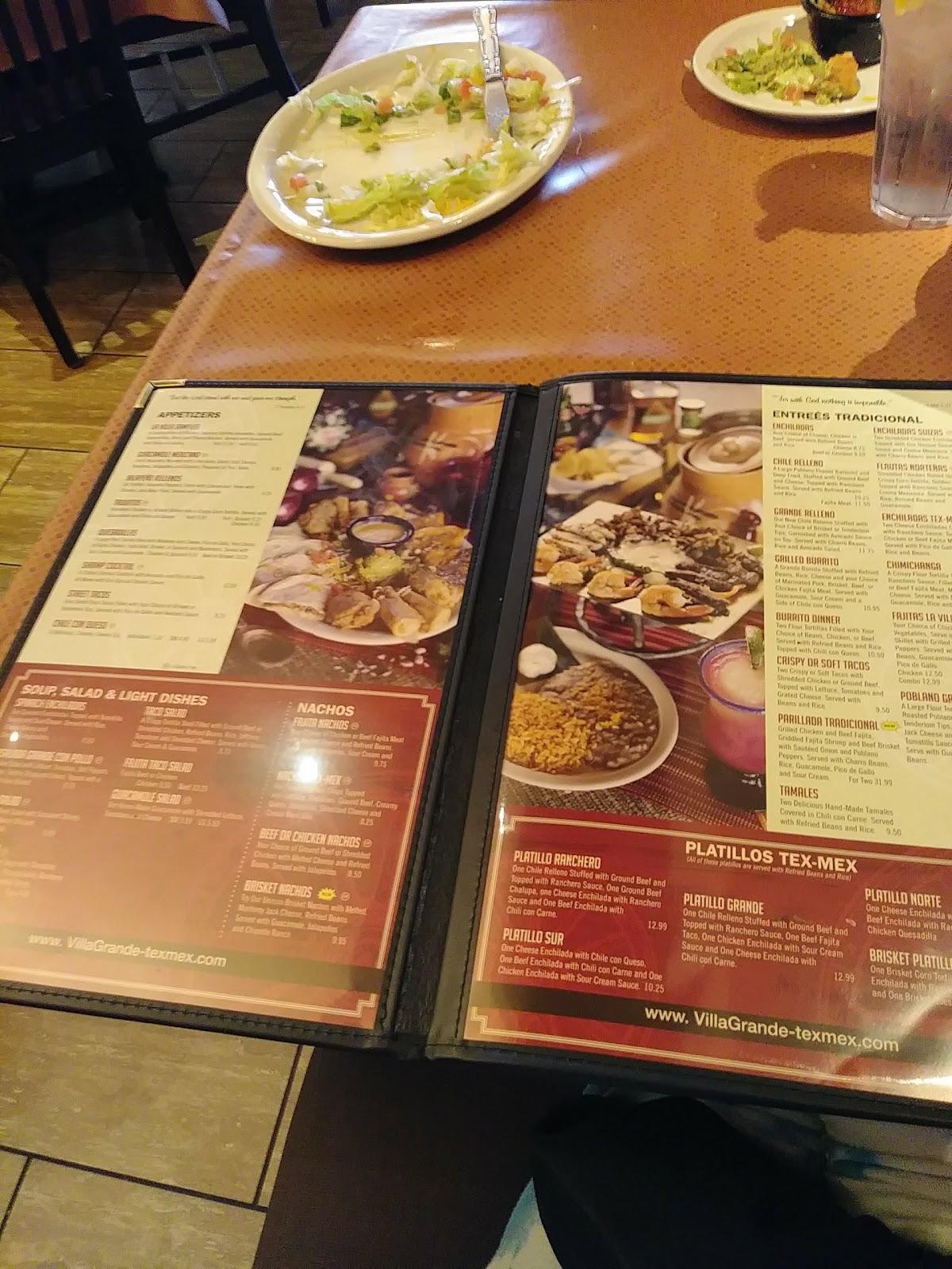 Menu at Villa Grande Mexican Restaurant, Fort Worth, TX-360 #101